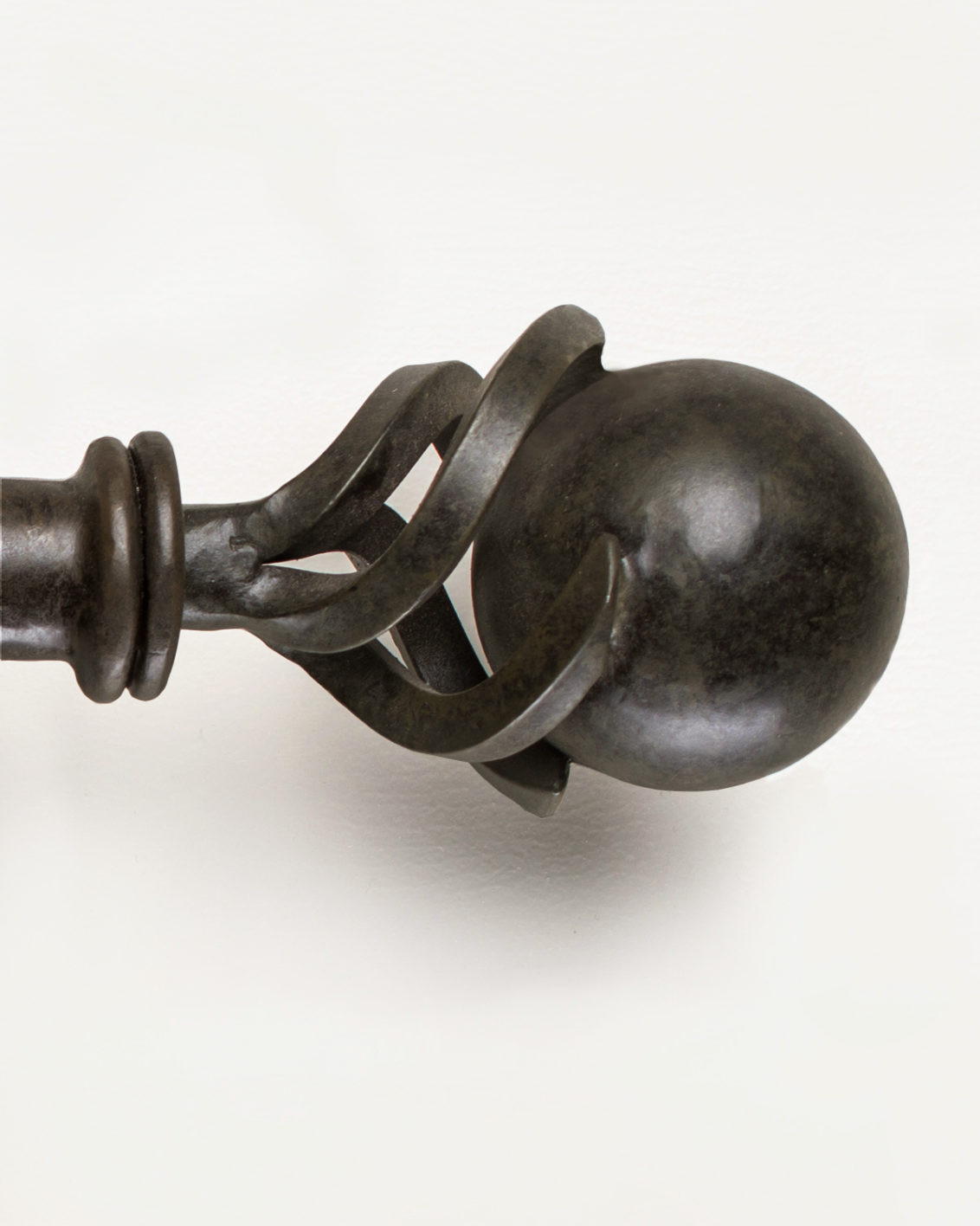 Curtain rod finials, wrought iron rods and accessories